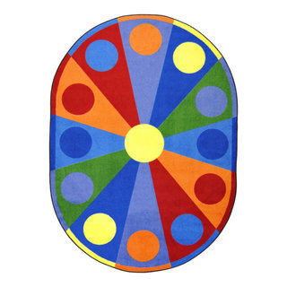 Color Wheel 10'9" x 13'2" Oval area rug in color Multi - Contemporary ...
