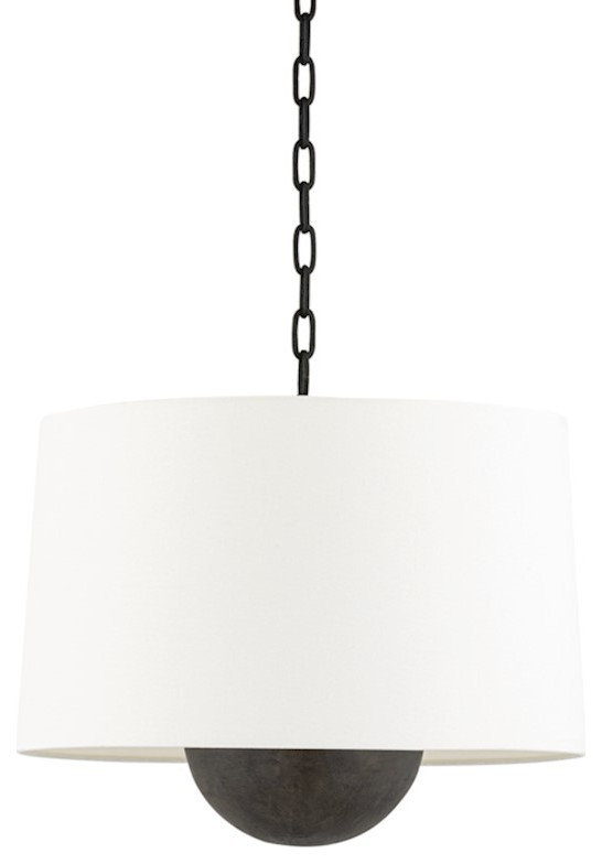 Troy Lighting Ember 5 Light Pendant, Black Iron/Off White ...