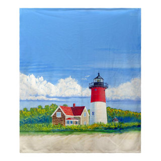 Nauset Lighthouse, Cape Cod, MA Fleece Throw - Contemporary - Blankets ...
