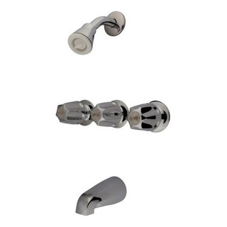 Kingston Brass Polished Chrome Generic Three Handle Tub & Shower Faucet ...