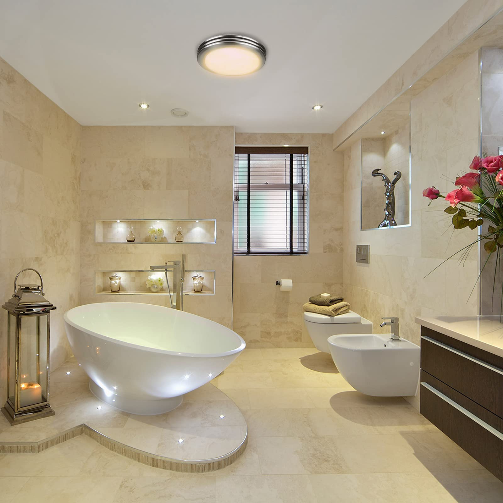 Bathroom Exhaust Fan With Light, Ultra Quiet 80 CFM 2.0 Sones ...