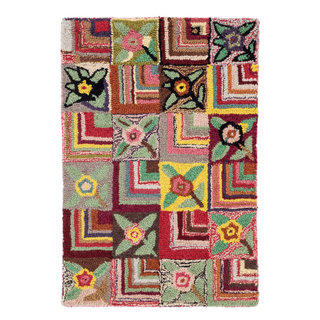 Gypsy Rose Hand Hooked Wool Rug, 2' x 3' - Contemporary - Area Rugs ...