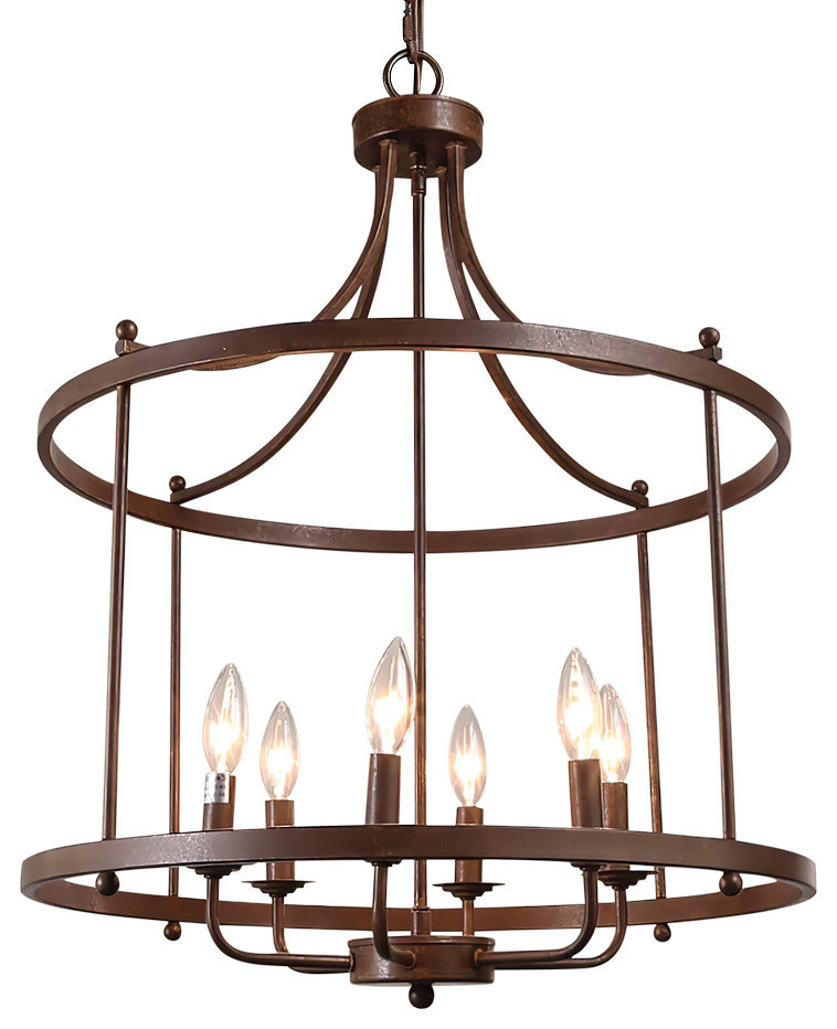 6-Light Lantern Wireframe Pendant Light - Transitional - Pendant ...