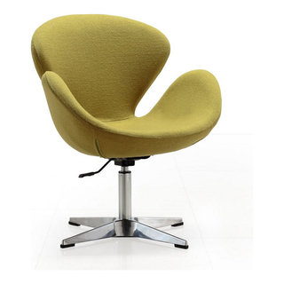 Raspberry Adjustable Swivel Chair, Green and Polished Chrome ...