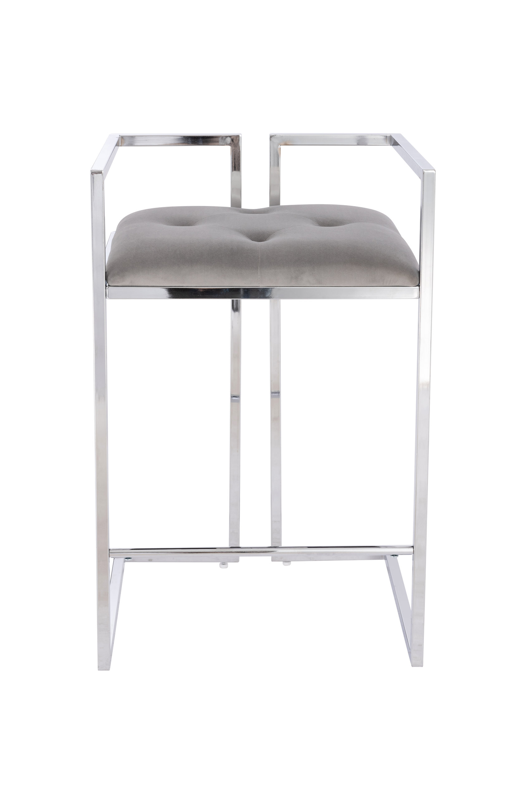 Coralie Silver Satin Kitchen Counter Stool - Contemporary - Bar Stools ...