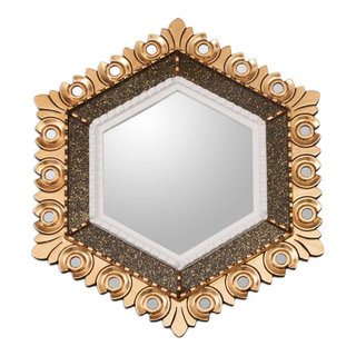Novica Handmade Sublime Hex Wood Wall Mirror - Traditional - Wall ...