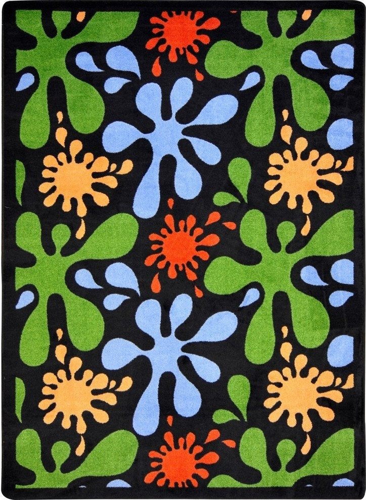 Joy Carpet Splat Rug, Black 5'4"x7'8", 5'4"x7'8" - Contemporary - Kids ...