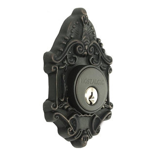 Victorian Plate Double Cylinder Deadbolt Victorian Knob, Oil-Rubbed ...