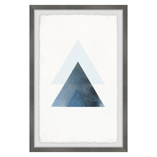 "Blue Triangle Magic" Framed Painting Print, 8"x12" - Contemporary ...