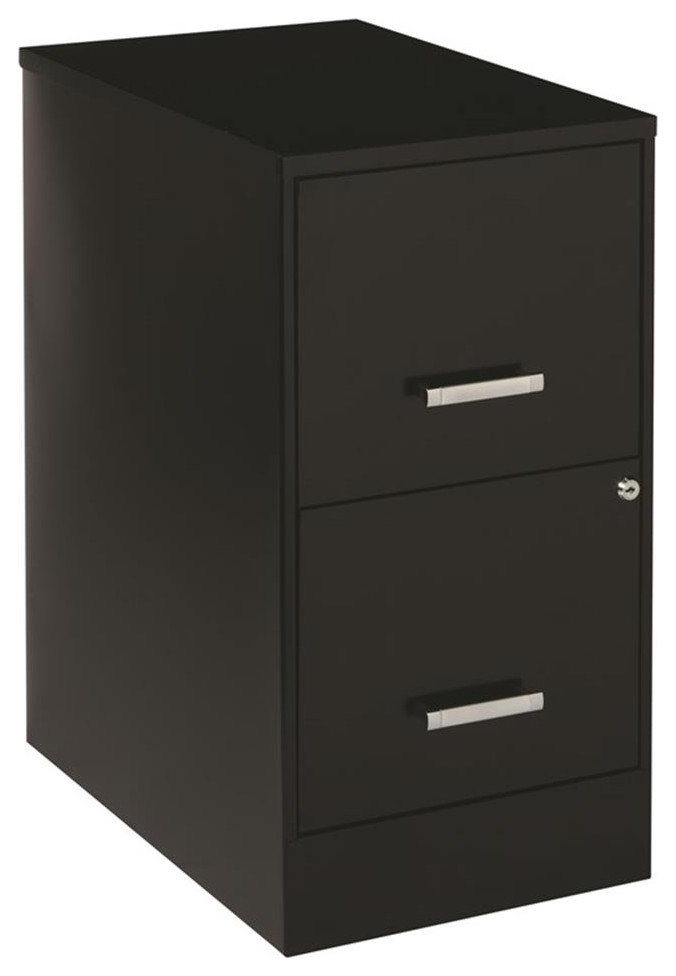Pemberly Row 2 Drawers Vertical Black Metal Filing Cabinet Pre ...