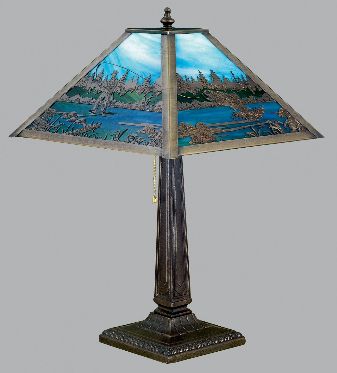 21.5H Fly Fishing Creek Table Lamp - Rustic - Table Lamps - by Buildcom ...