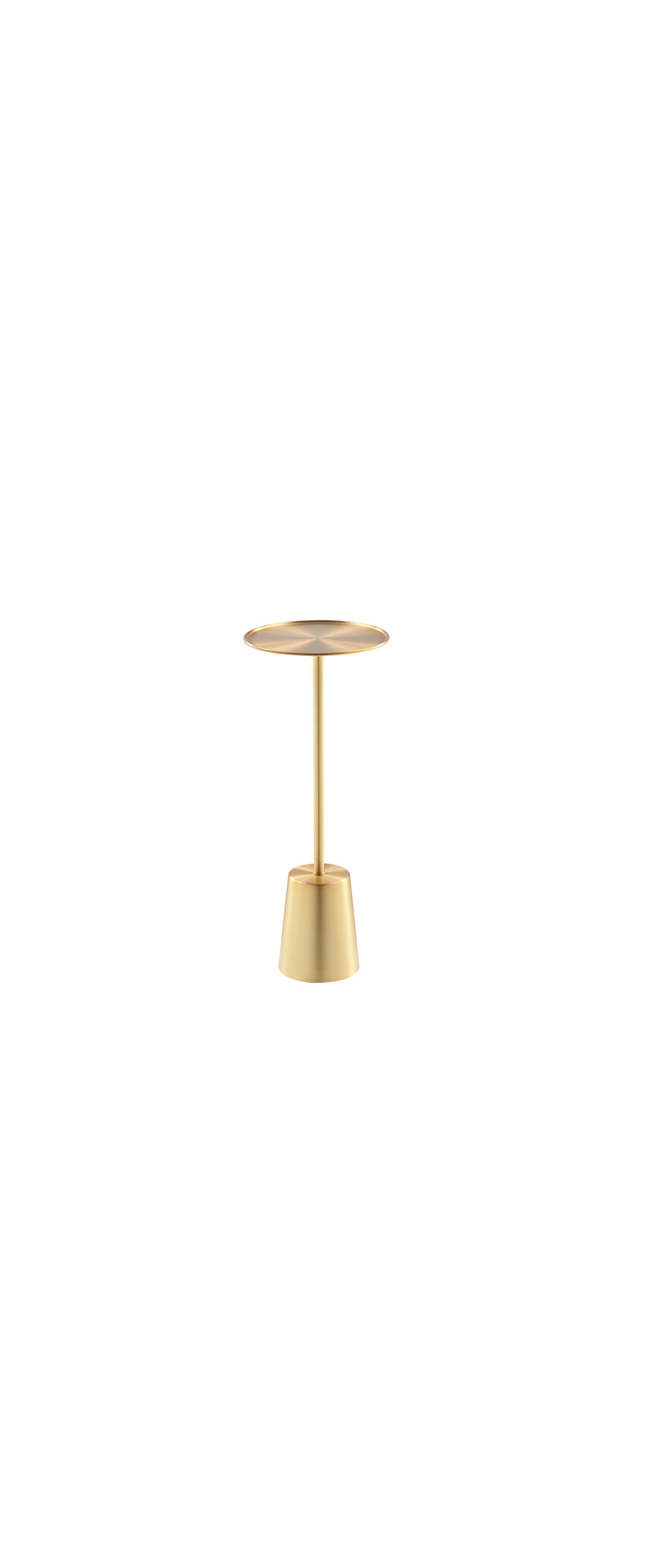Pangea Home Monty Dome Base Modern Brushed Metal Side Table in Gold ...