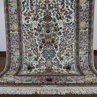 Fine Authentic Persian Isfahan Pictorial Scene Hand Knotted Silk Rug, 5 ...