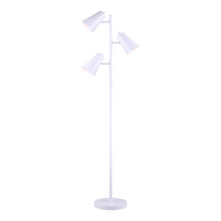 Canarm Orli 3 Light Floor Lamp, Matte White - Transitional - Floor ...