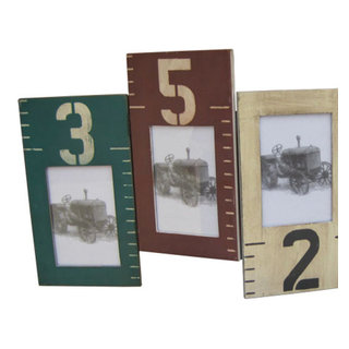 Benzara BM210368 Ruler Design Wooden Photo Frame 5-Piece Set ...