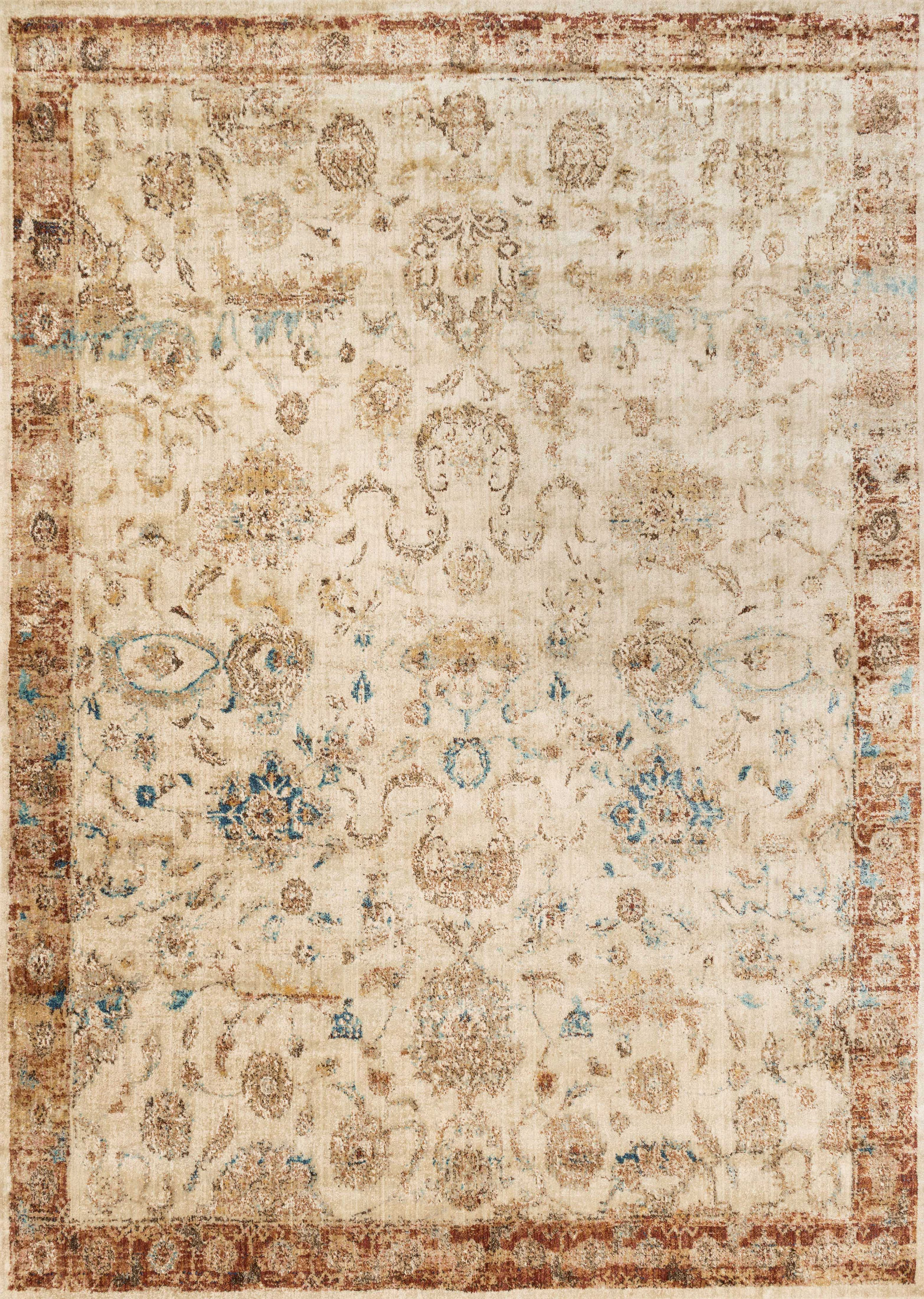 Loloi Anastasia Af04 Antique Ivory/Rust 3'7"x5'7" Rug, 3'7"x5'7 ...