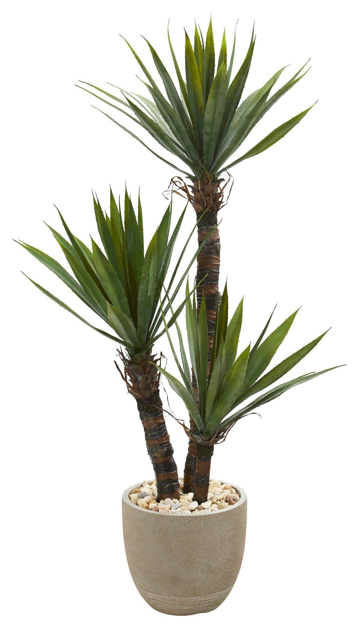 Nearly Natural 53 Yucca Artificial Tree in Decorative Metal Pail with ...
