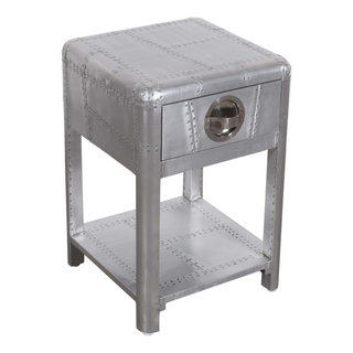 Pilot 1 Drawer Side Table With Shelf - Industrial - Side Tables And End ...
