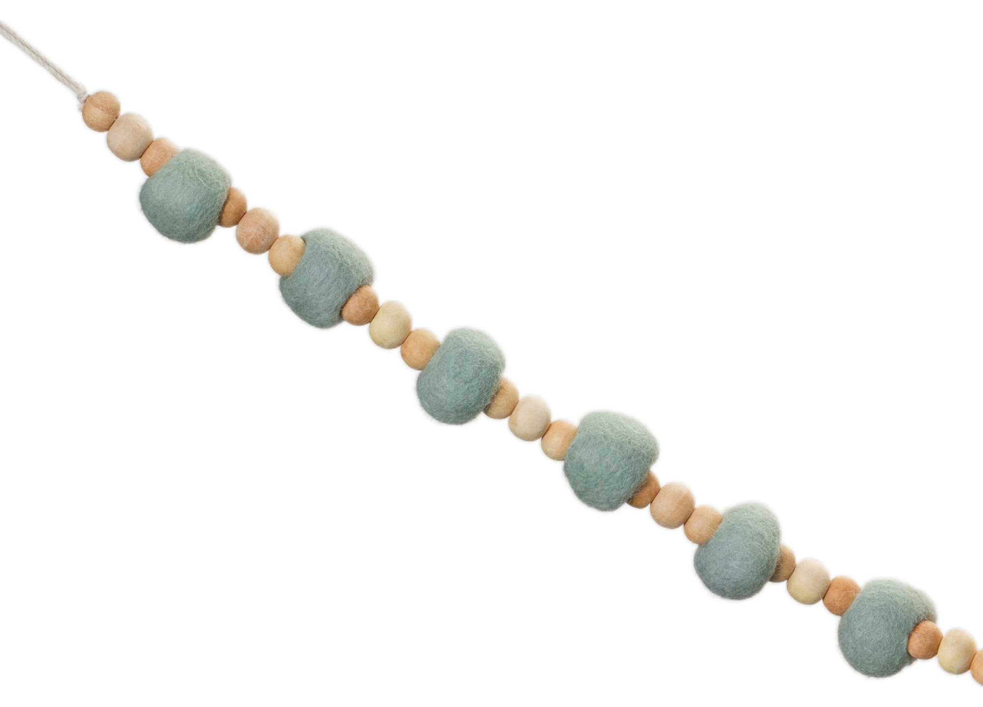 Wood Beaded String Garland, Set of 2 - Modern - Wreaths And Garlands ...