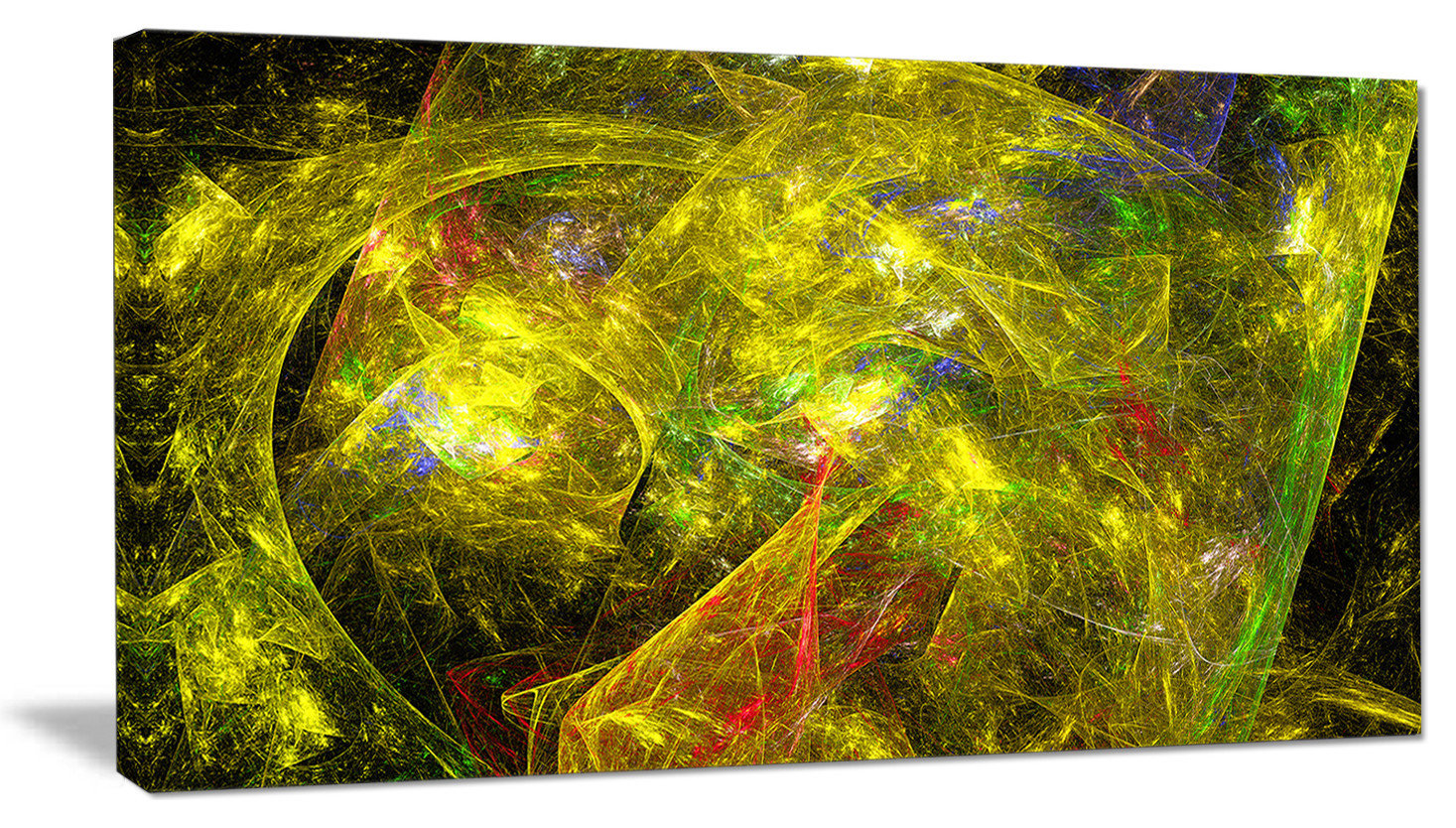Golden Mystic Psychedelic Texture, Abstract Art on Canvas, 40"x20"x1 ...