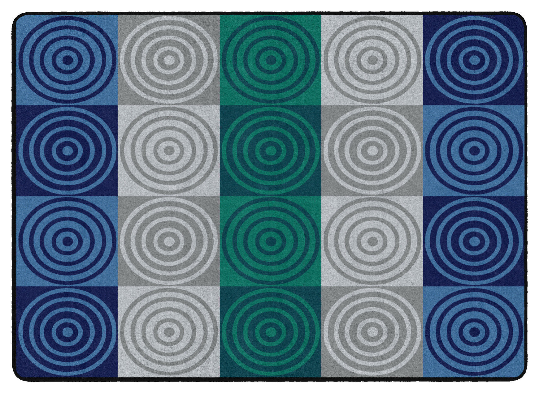 Flagship Carpets FA1838-32FS Bullseye Blocks Cool, 6'x8'4 ...