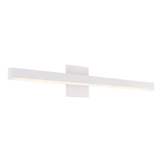 Vega 37" LED Bath Vanity Light, White With White Acrylic Diffuser ...