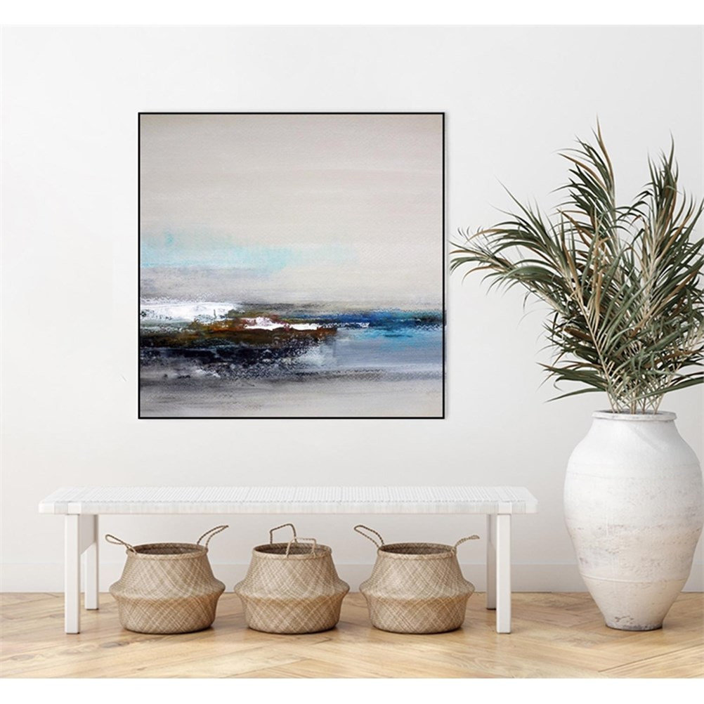 Giant Art Canvas 30x30 Confluence Framed in Multi-Color - Contemporary ...