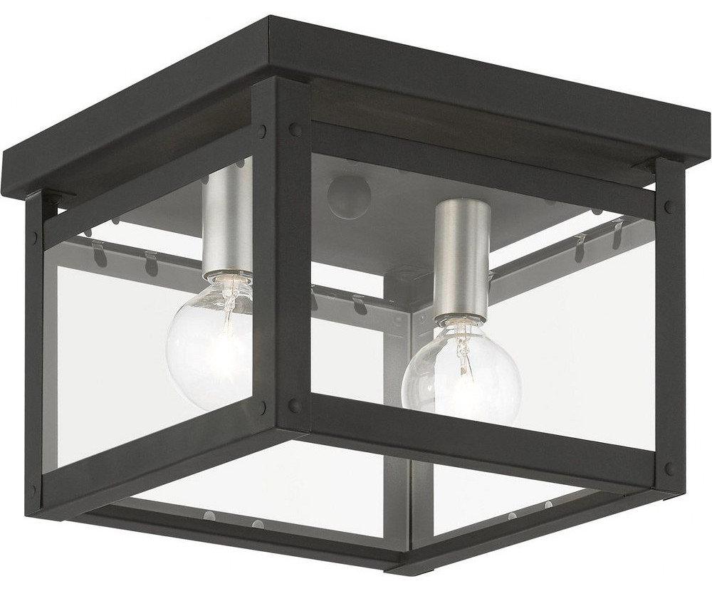 Vicar's Bridge Road - 2 Light Square Flush Mount In Shabby Chic Style-6 ...