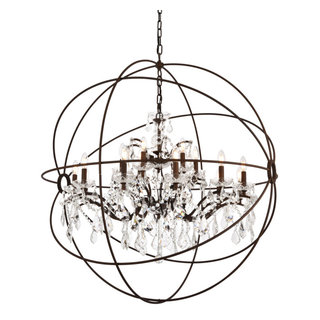 Elegant Lighting 1130G43/RC Geneva 18 Light 44"W Crystal - Traditional ...