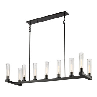 Beau Nine Light Chandelier, Bronze - Transitional - Kitchen Island ...