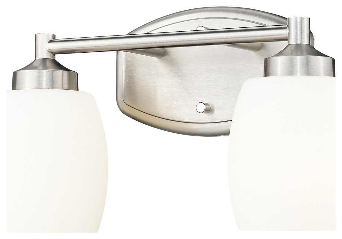 Kendrick 2-Light Vanity, Brushed Nickel - Transitional - Bathroom ...