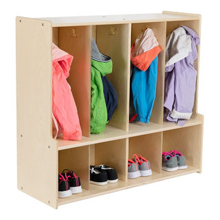 4 Section Locker and Bench Cubby Storage Organizer - Transitional ...