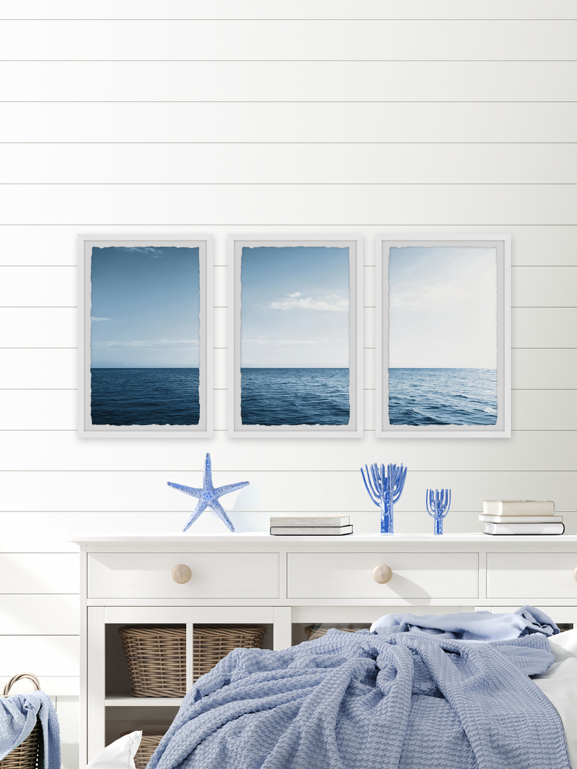 Endless as the Ocean Triptych, Set of 3, 12x18 - Beach Style - Wall ...