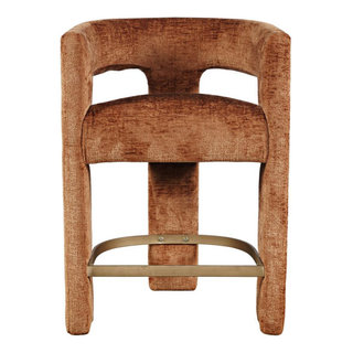 Gwen Modern Luxury Jacquard Fabric Upholstered Sculpture Counter Stool ...