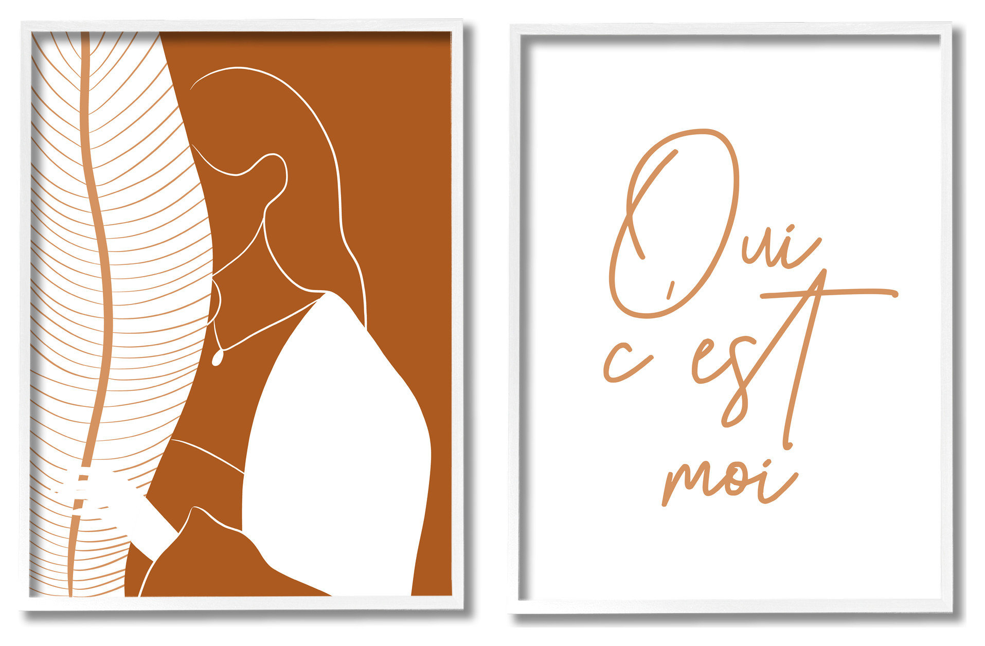 Oui C'est Moi French Woman Behind Palms, 11" x 14" - Tropical - Prints ...