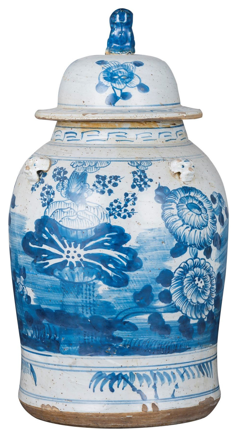 Vintage Temple Jar Four Season Plants - Small - Asian - Decorative Jars ...