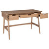 Linon Luca Rattan Wood Desk with Drawers in Natural - Tropical - Desks ...