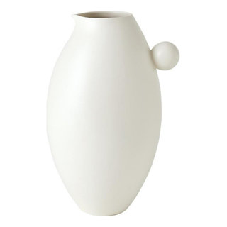 Ball Handled Small White Pitcher - Transitional - Pitchers - by ...