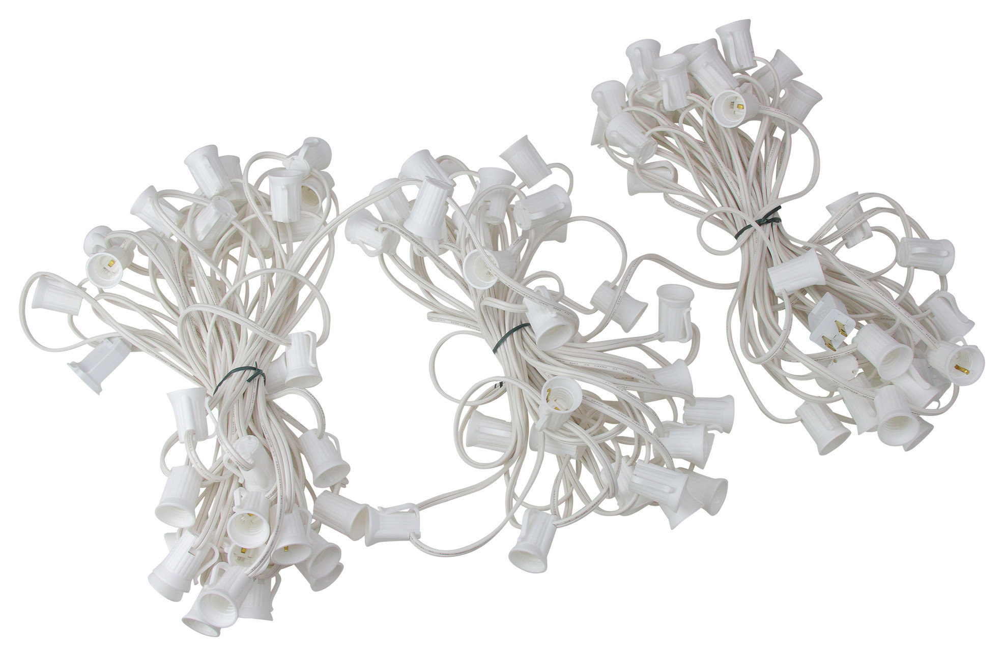 100' Commercial C9 Christmas Light Socket Set 12" Spacing 18 Gauge ...