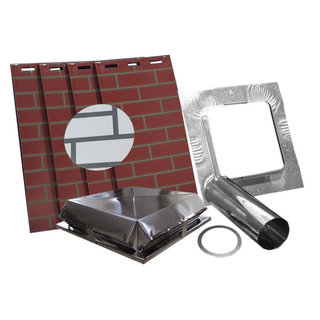 AirJet Simulated White Brick B-Vent Chimney Housing Kit 17x17x60"H ...