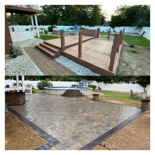 Cambridge Paver Patio with Bar and Pool - West Islip, NY 11795 - Modern ...