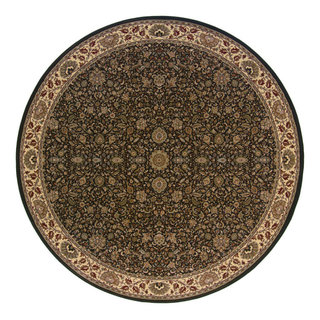 Aiden Traditional Vintage Inspired Brown/Ivory Rug, 8' Square ...