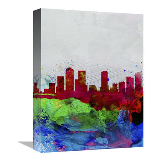 "Denver Watercolor Skyline" Fine Art Print, 12" x 16" - Modern - Prints ...