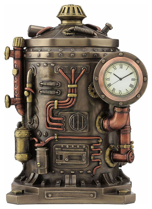 Steampunk Mysterious Container Clock - Industrial - Desk And Mantel ...