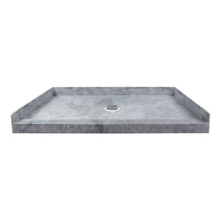 Transolid Ready to Tile 60"Lx36"W Shower Base, Dark Gray - Shower Pans ...