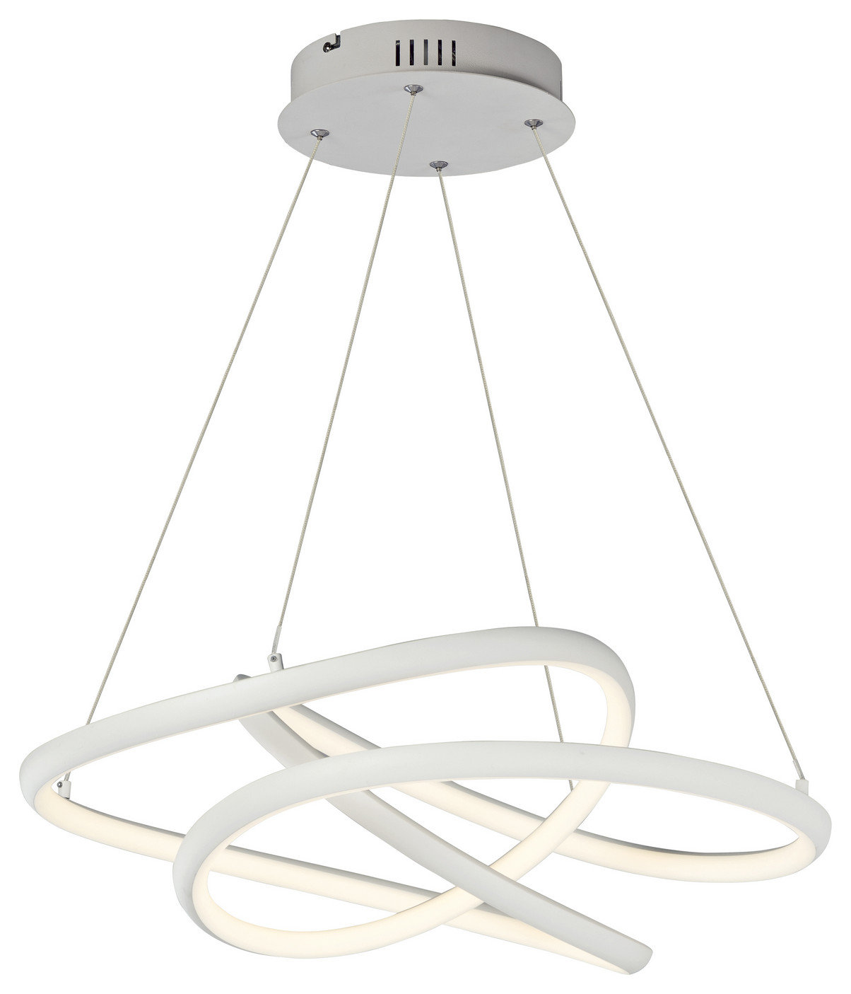 Matte White LED Pendant from the Twisted Collection, 24.500 - Modern ...