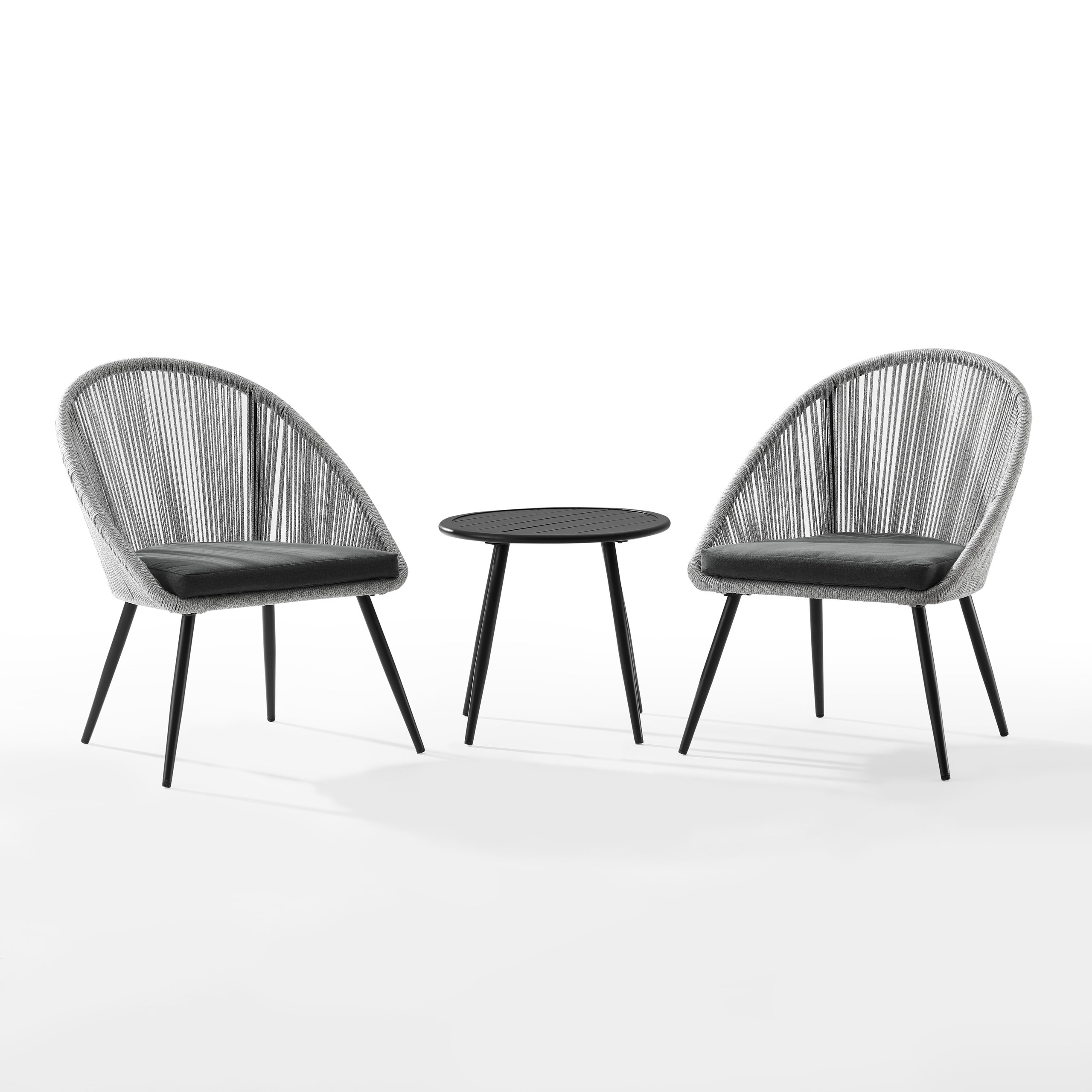 Aspen 3Pc Outdoor Rope Chair Set - Beach Style - Outdoor Lounge Sets ...