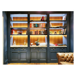 Backlit Drawing Room Bookcase - Traditional - Living Room - Toronto ...