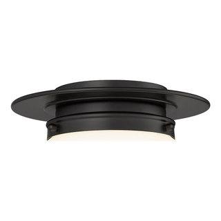 Calhoun 1-Light Flush Mount, Matte Black - Transitional - Flush-mount ...
