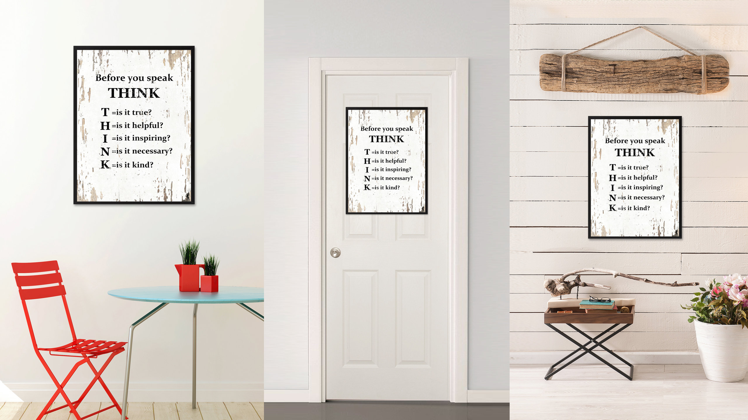 Before You Speak Think Inspirational, Canvas, Picture Frame, 28"x37 ...